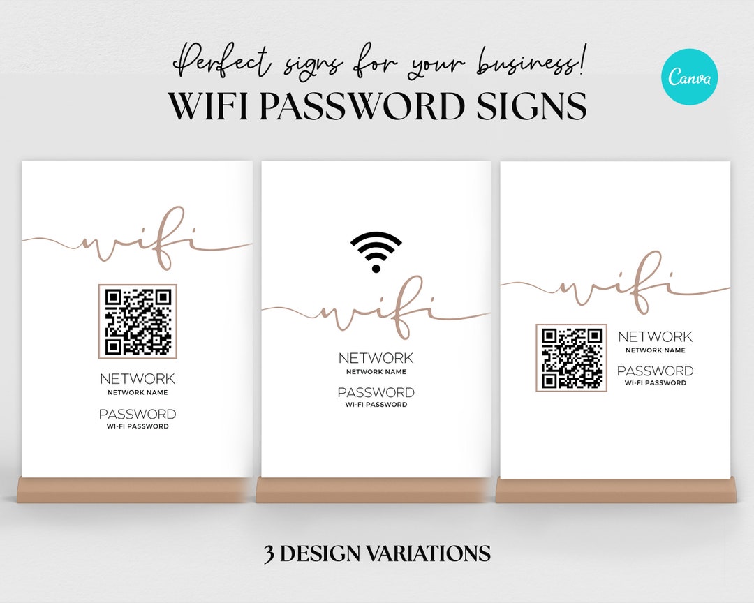 WIFI Password Sign Template Printable Guest Wi-fi Signs Home Airbnb ...