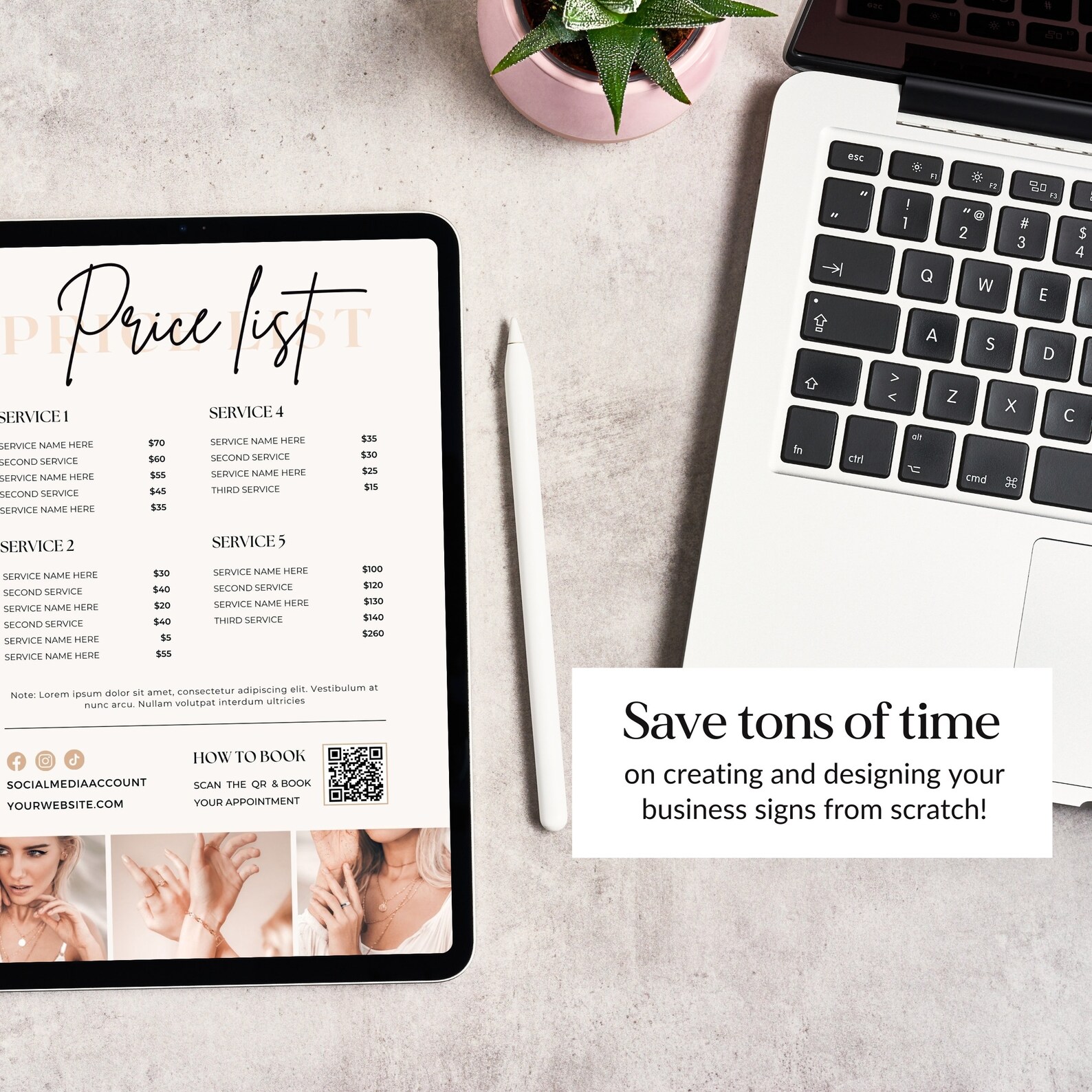 Editable Payment Sign Template Bundle Printable Scan to Pay Qr Code ...