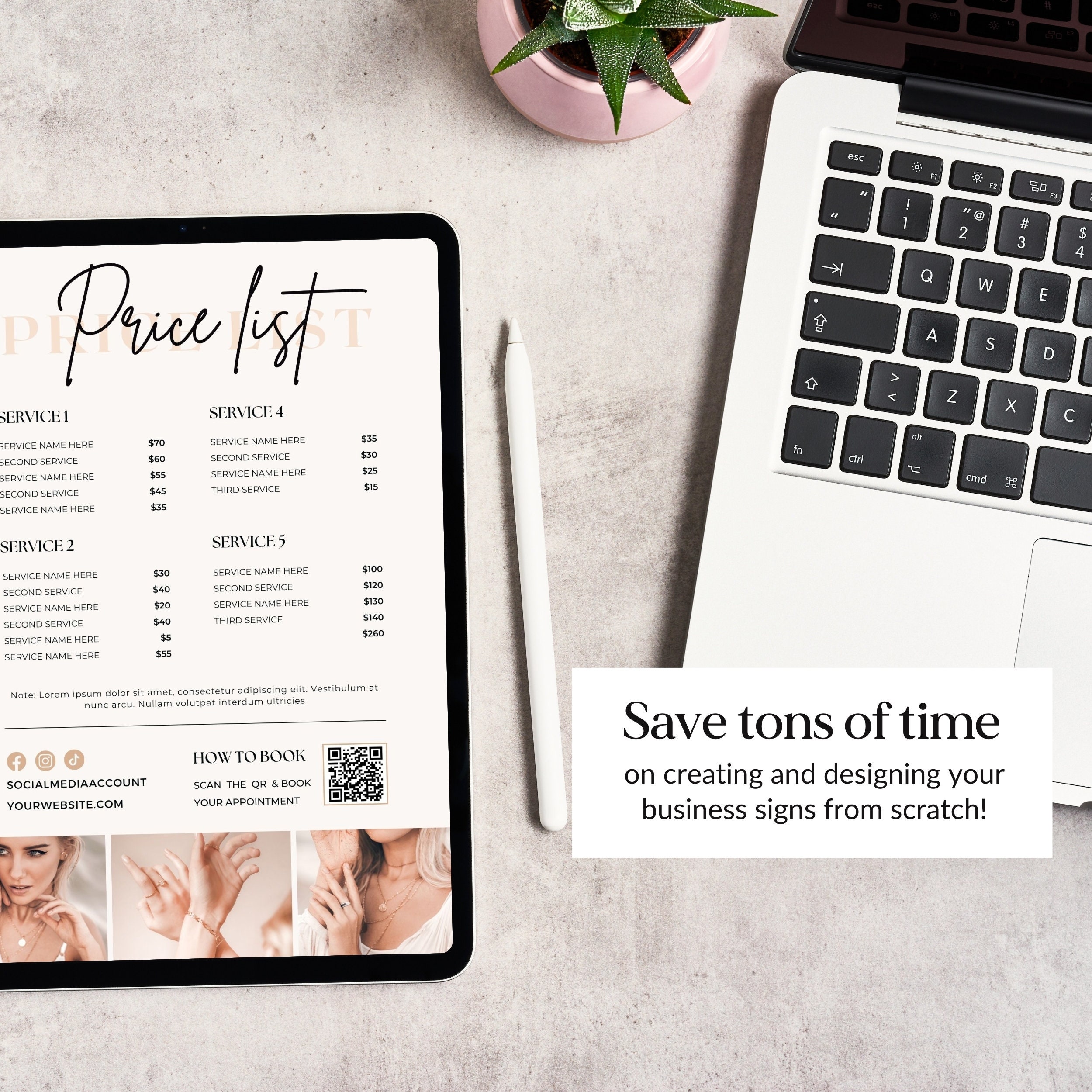 Editable Payment Sign Template Bundle Printable Scan to Pay Qr Code ...