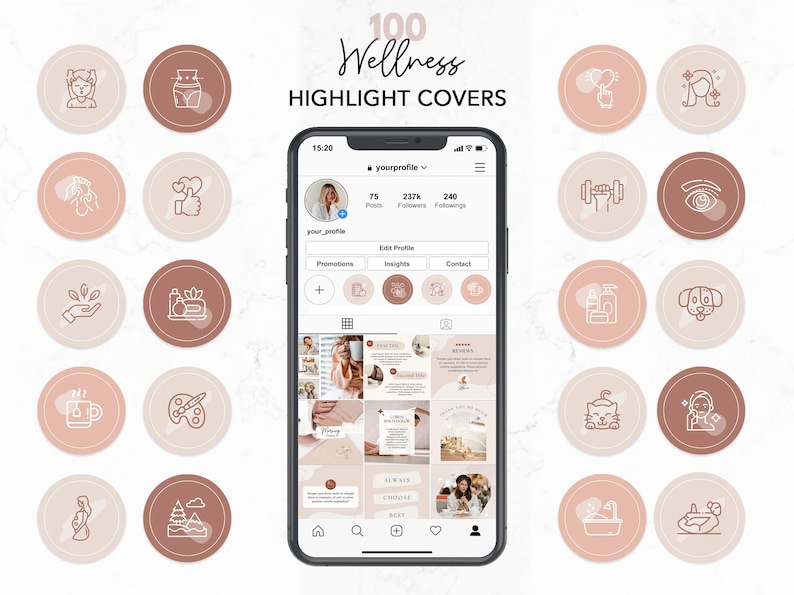 Wellness Instagram Highlight, Holistic Wellness, Highlight Covers Pink ...