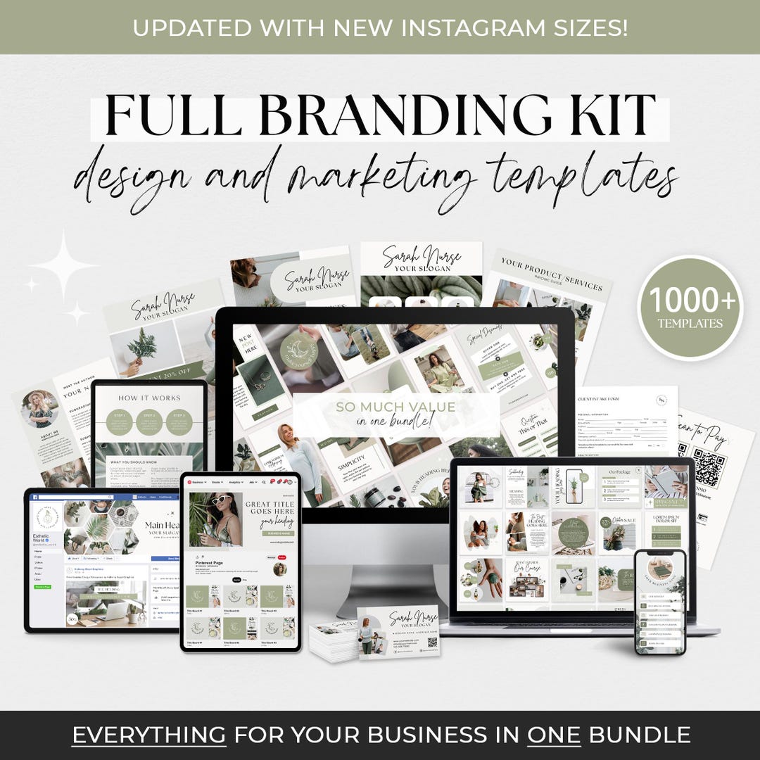 1000 Branding Kit Templates Branding Package Templates Social Media ...