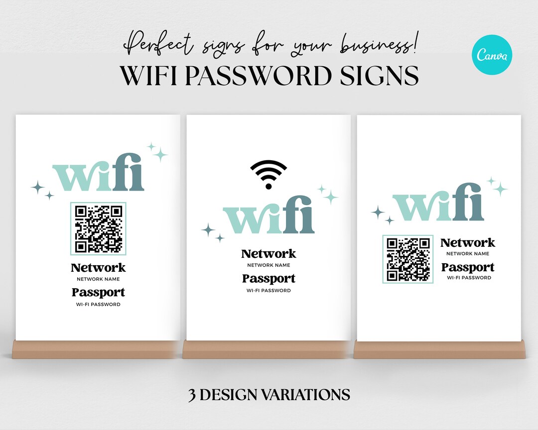 Wifi Password Sign, Printable Wifi Code, Guest Room Printable, Wifi ...