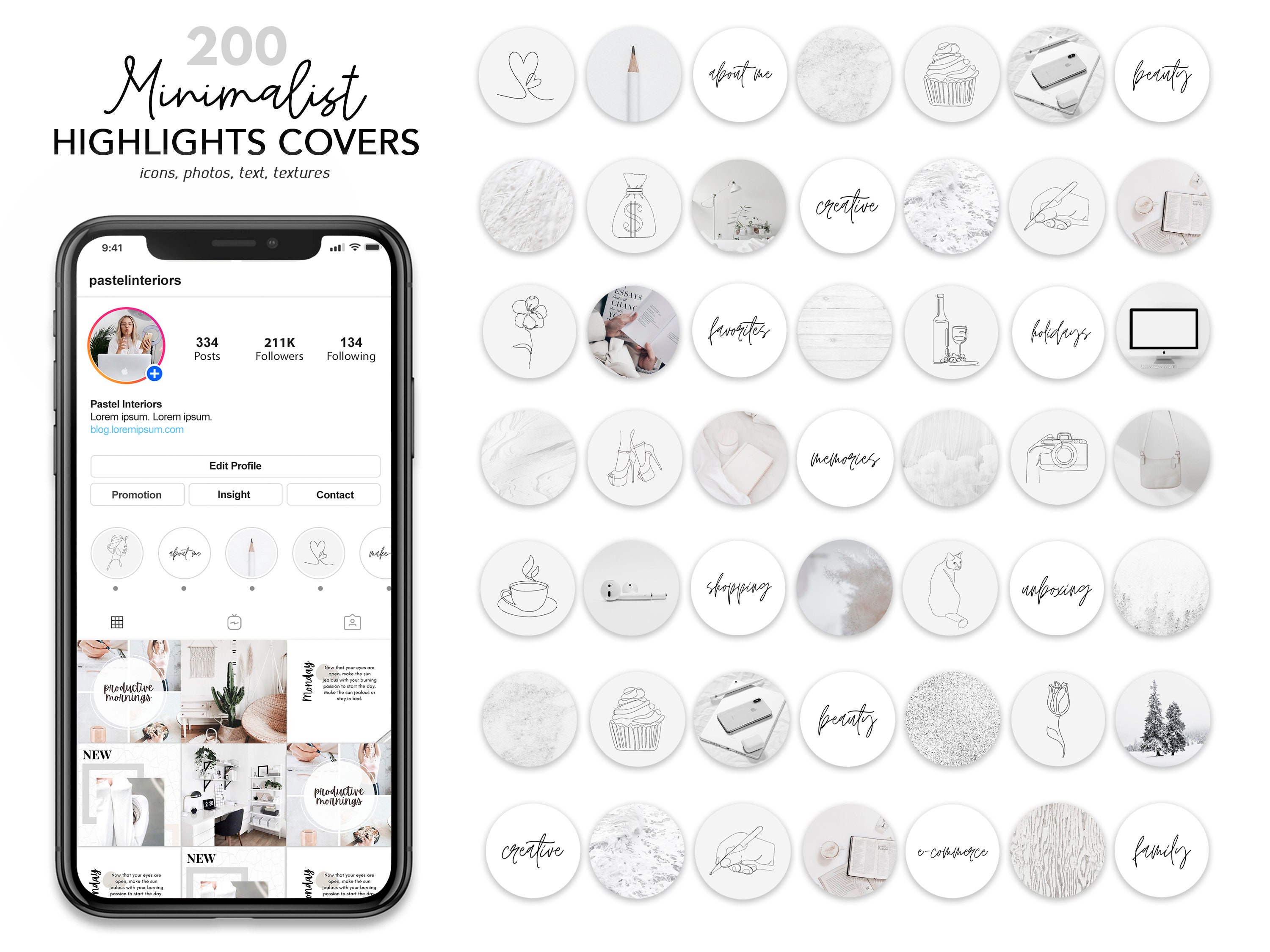 200 Minimalist Instagram Highlight Covers Highlights Covers - Etsy