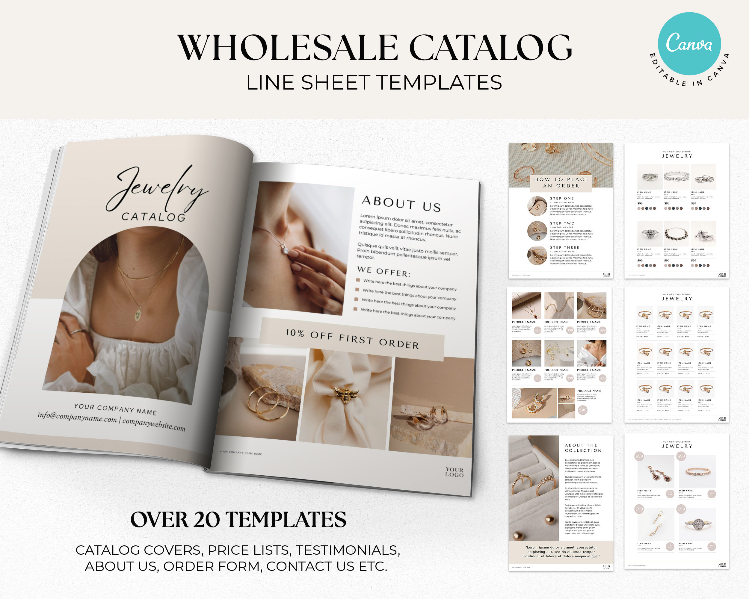 Line Sheet for Jewelry, Line Sheet Template Jewelry, Wholesale Price ...