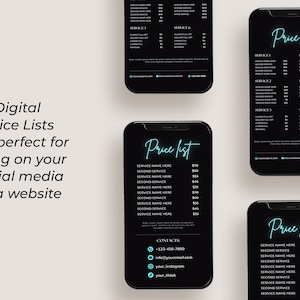 Editable Price List Template Sign for Small Business, Printable Price ...