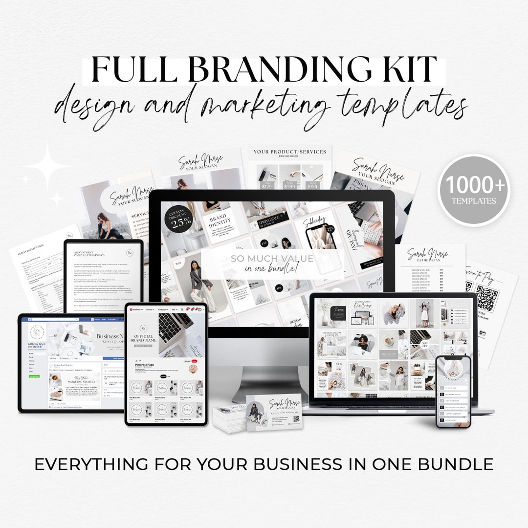 1000 Branding Kit Templates DIY Branding Kit Social Media Branding ...