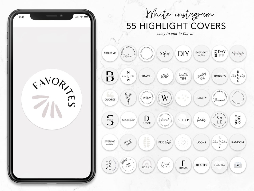 55 Instagram Highlight Covers White | White Instagram Story Highlights ...