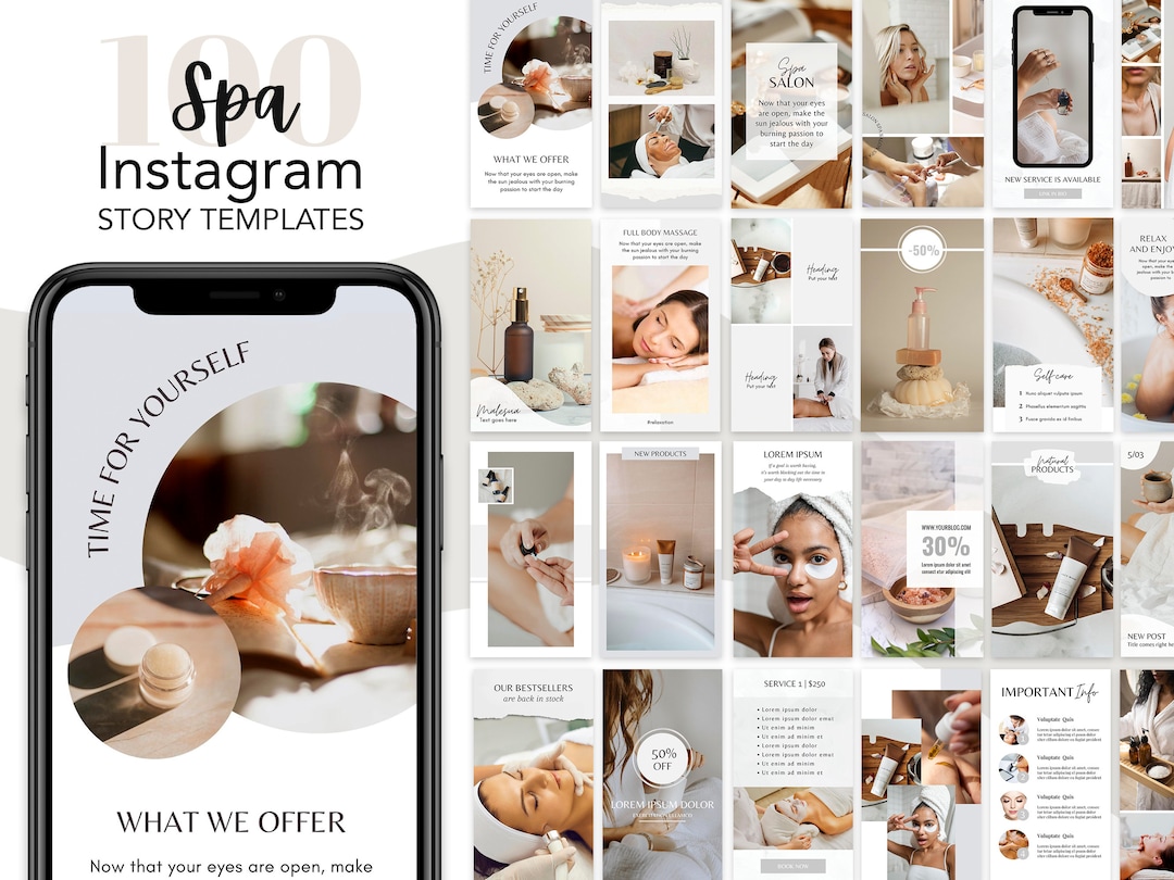 Spa Instagram Story Template, Spa Instagram Templates, Stories ...