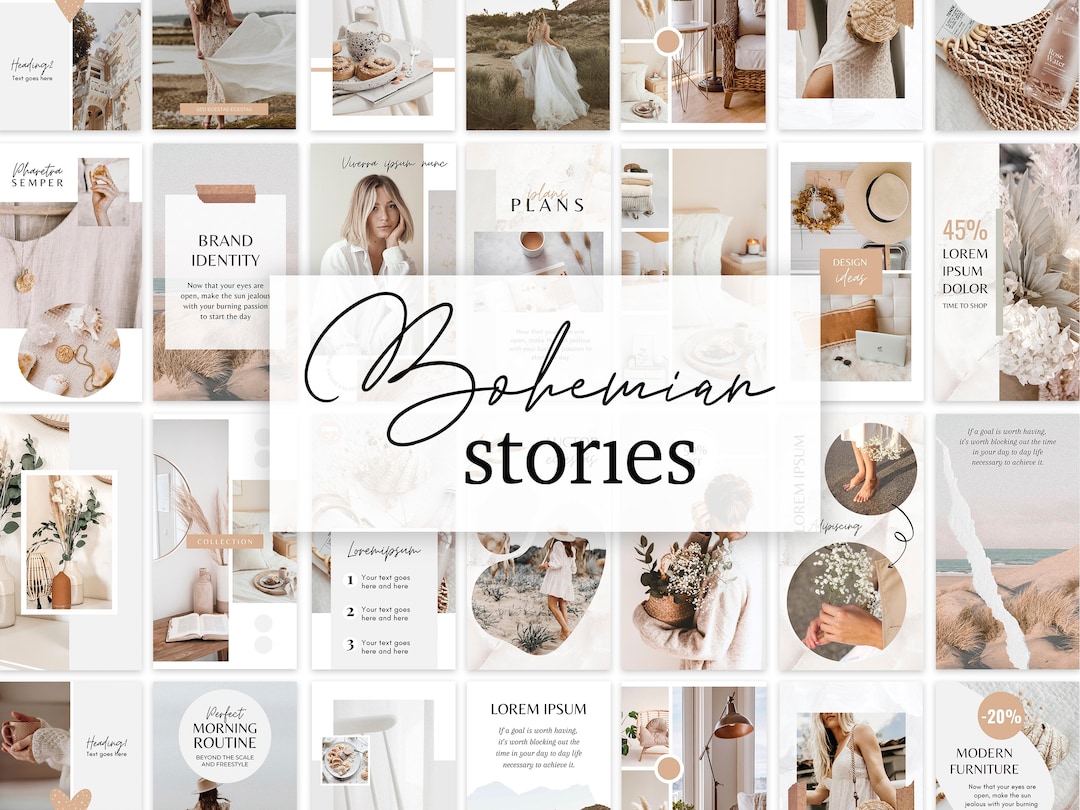 Boho Instagram Story, Instagram Stories Template Boho, Bohemian ...