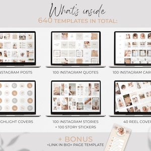 Neutral Instagram Post Templates Boho Instagram Templates Social Media ...