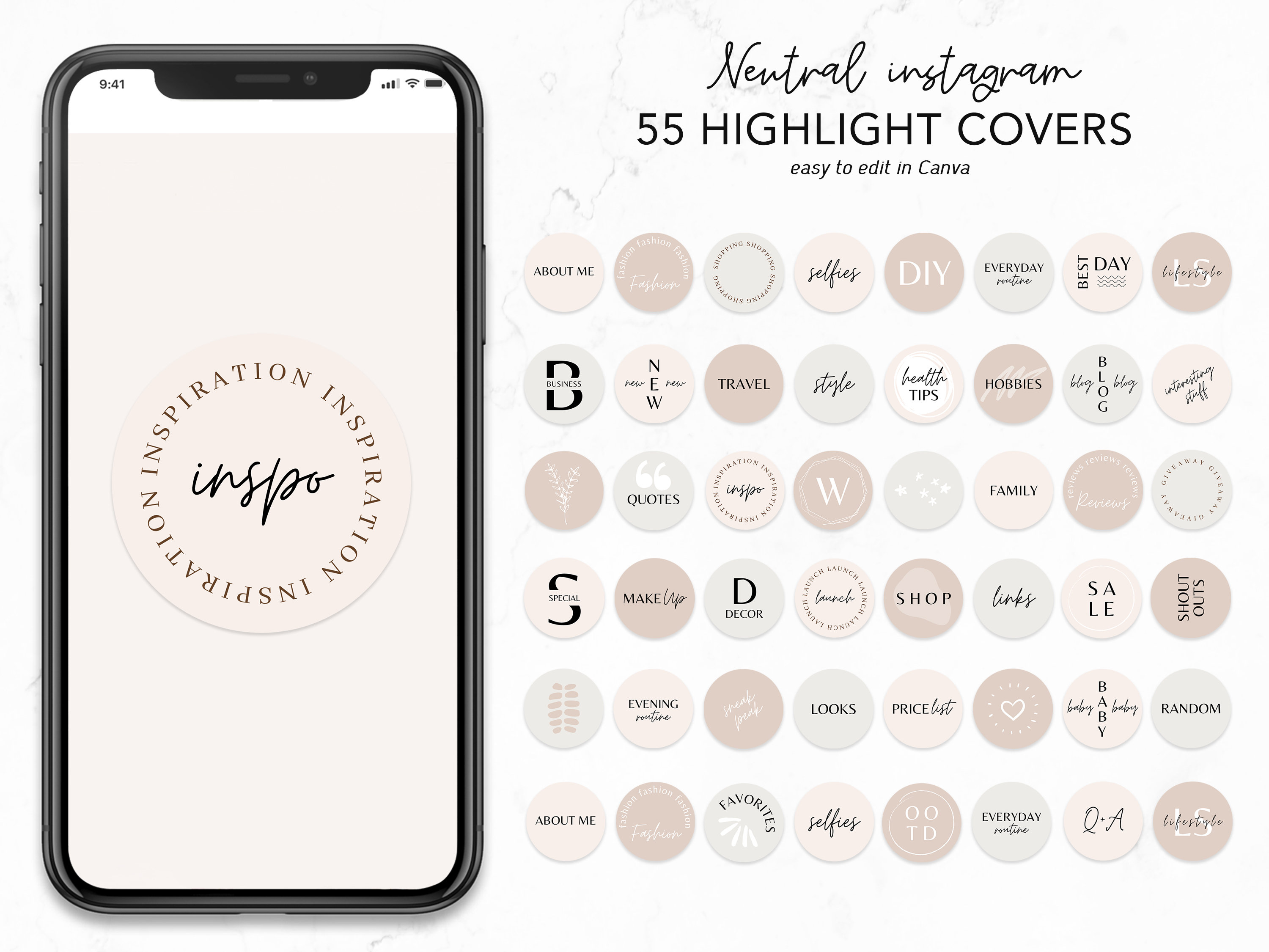 55 Neutral Instagram Highlight Covers Neutral Instagram - Etsy