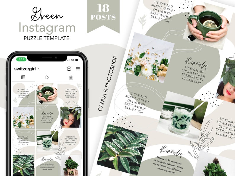 Instagram Puzzle Feed Template / Canva Instagram Puzzle Feed - Etsy