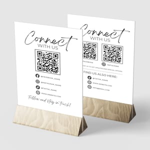 Connect With Us QR Code Sign, Connect With Us Facebook, Follow Us on ...