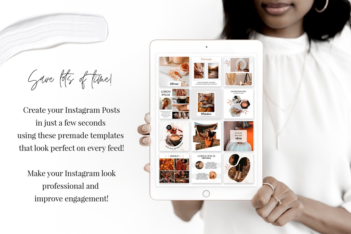 Autumn Instagram Post Templates for Canva, Fall Instagram Posts, Ig ...