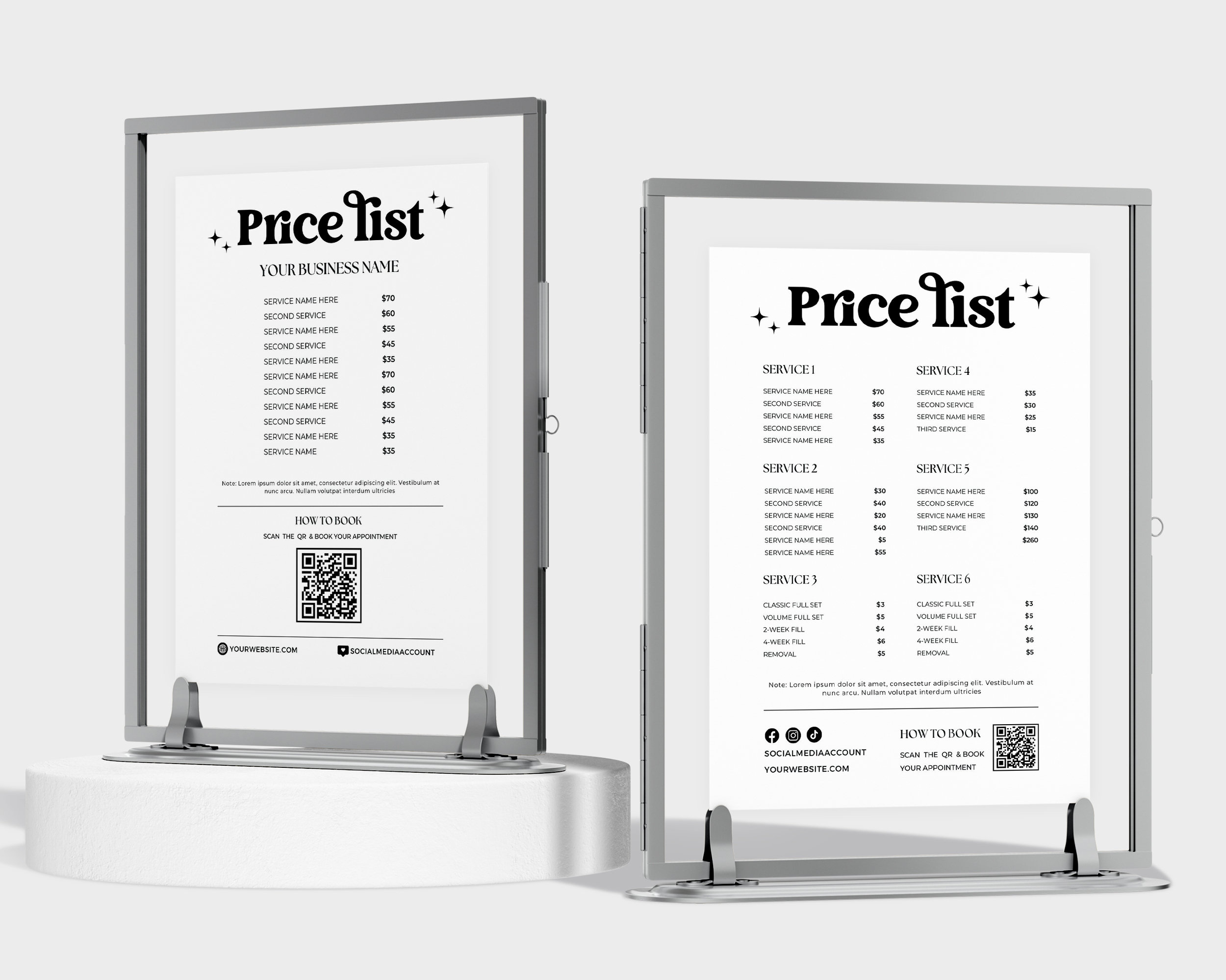 Editable Price List Template, Small Business Sign, Social Media Price ...