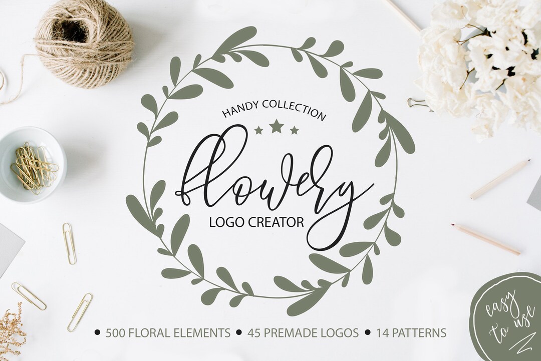 Handdrawn Floral Clipart | Floral Logo Design Pack | Floral Logo ...