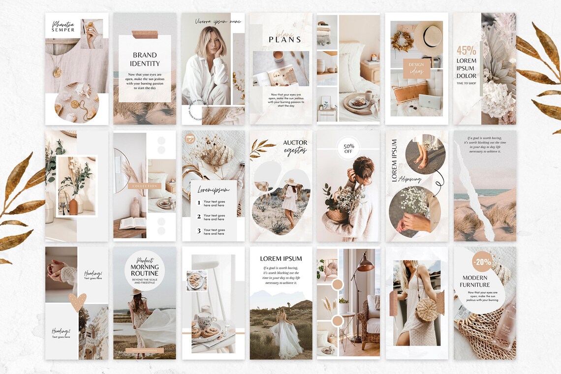 Boho Instagram Template Canva Boho Instagram Stories | Etsy