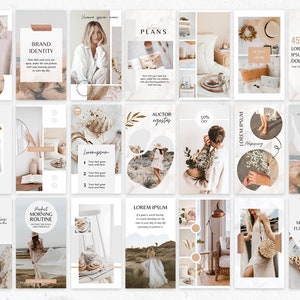 Boho Instagram Template Canva, Boho Instagram Stories Template, Boho ...