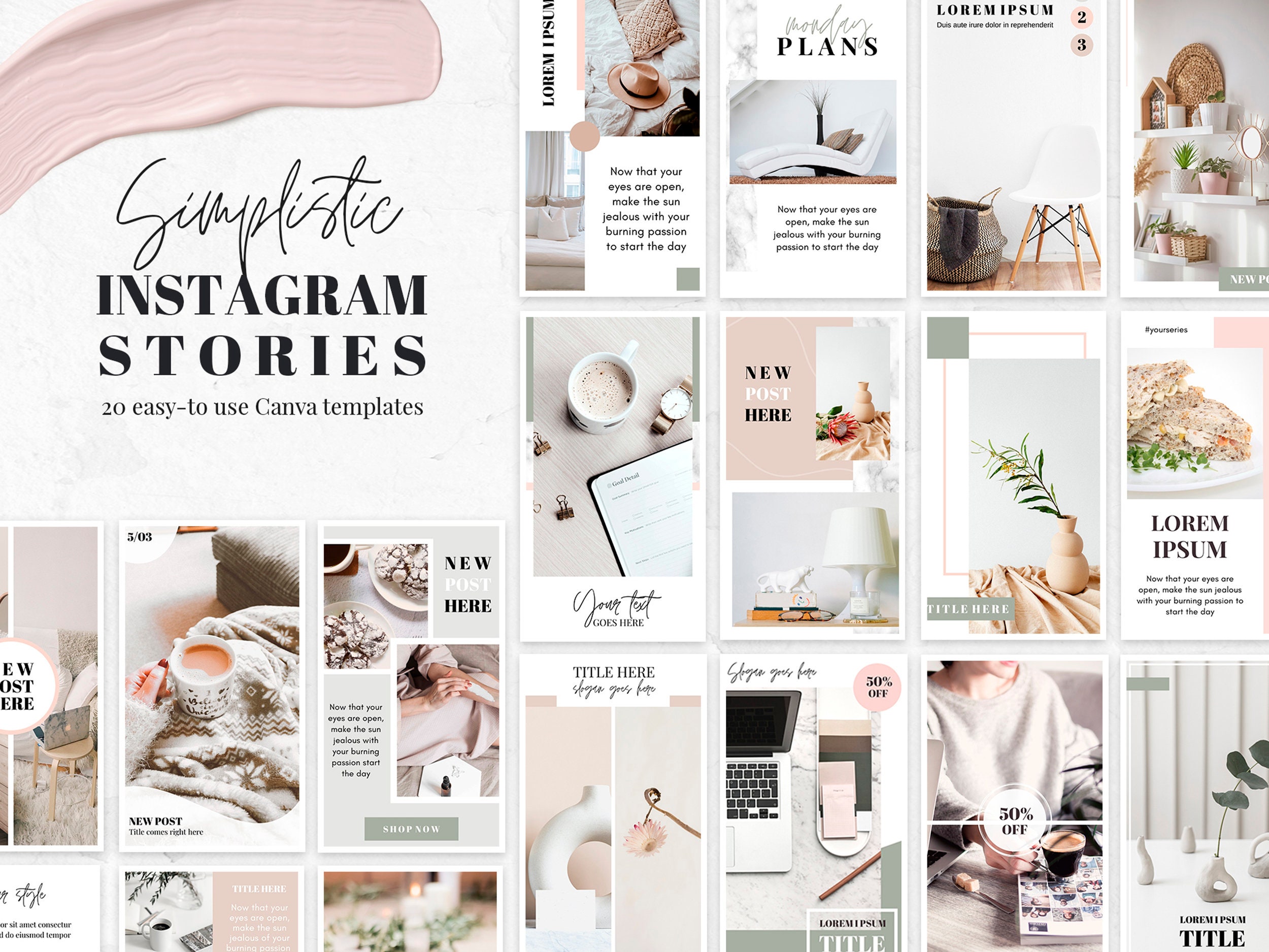 Canva Template Stories Instagram Simplistic Instagram Story | Etsy