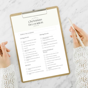 Printable Christmas Checklist, Editable Christmas Decoration Checklist ...