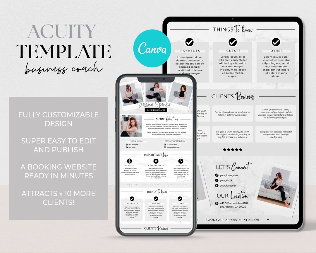 Business Coach Acuity Template, Acuity Scheduling Template, Acuity ...