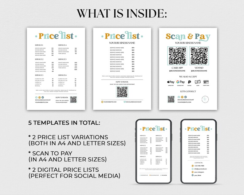 Editable QR Code Sign Printable Payment Sign Scan to Pay - Etsy