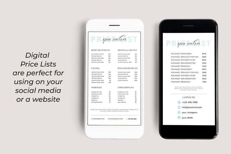 Price List Template Editable Price List Template Canva - Etsy