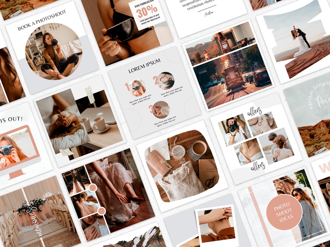 100 Instagram Post Template for Photographers Instagram - Etsy