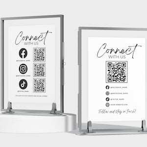 Connect With Us QR Code Sign, Connect With Us Facebook, Follow Us on ...