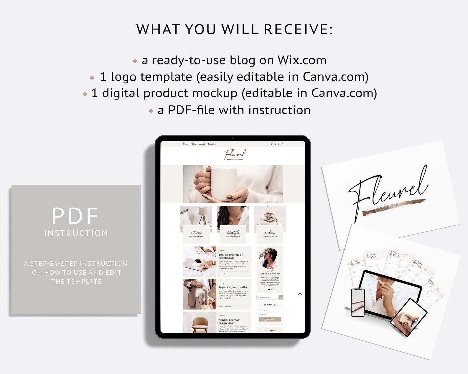 Wix Blog Website Template Wix Blog Theme Wix Blog Website - Etsy