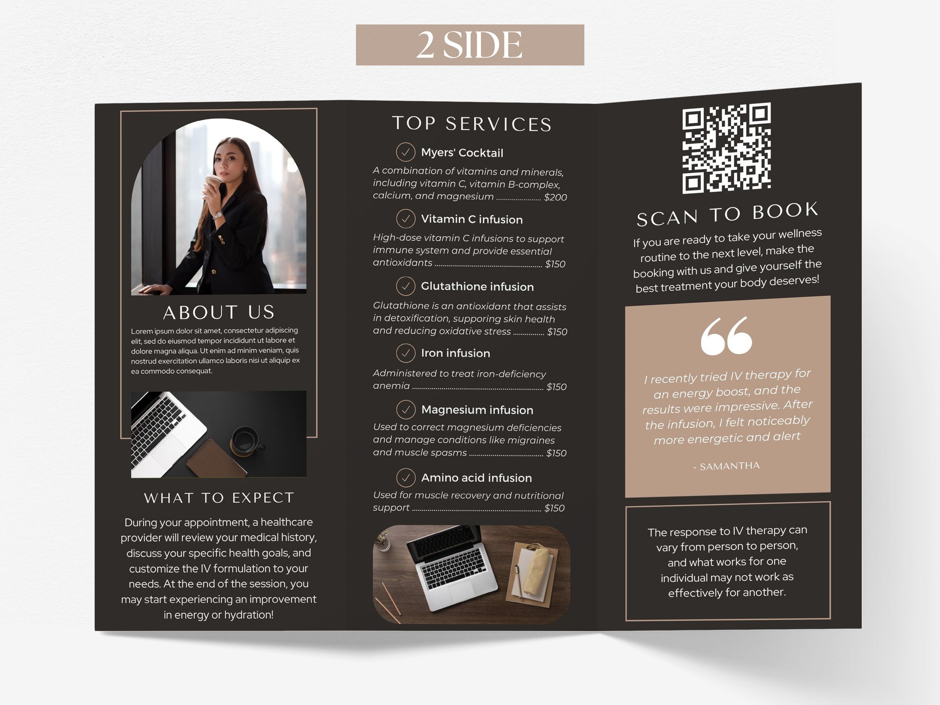 Editable Trifold Brochure Template Printable Brochure Template Two Sided Trifold Brochure ...