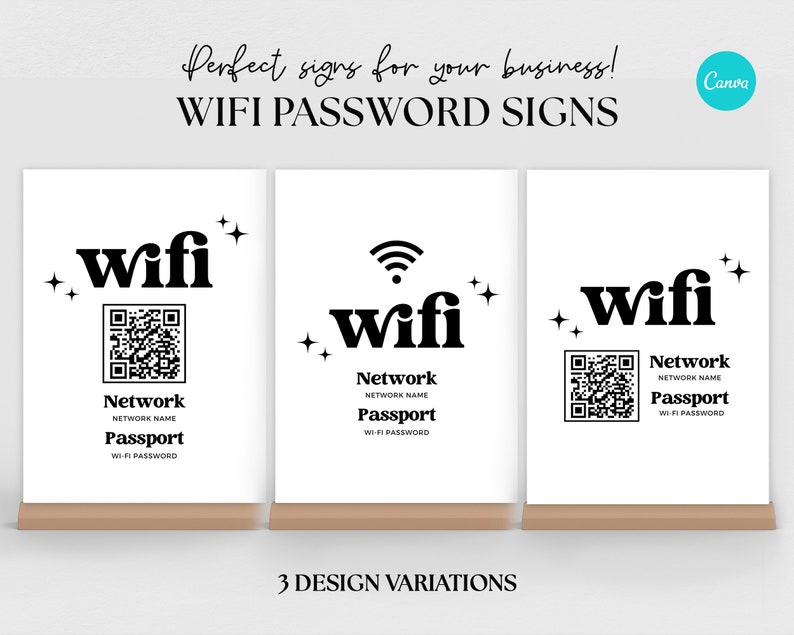 WLAN QR Code Zeichen, druckbares WLAN Zeichen, bearbeitbares WLAN ...