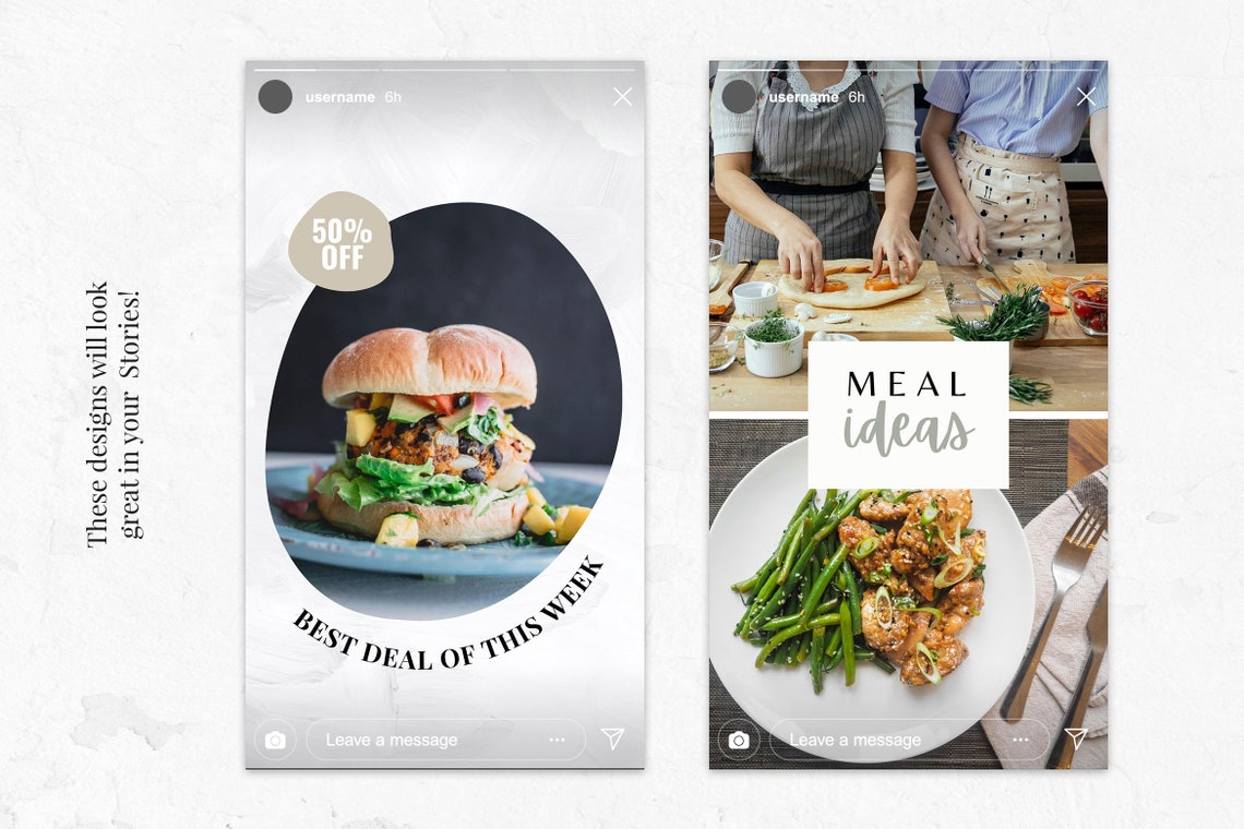 Food Instagram Post Bundle Food Blogger Post Templates for - Etsy