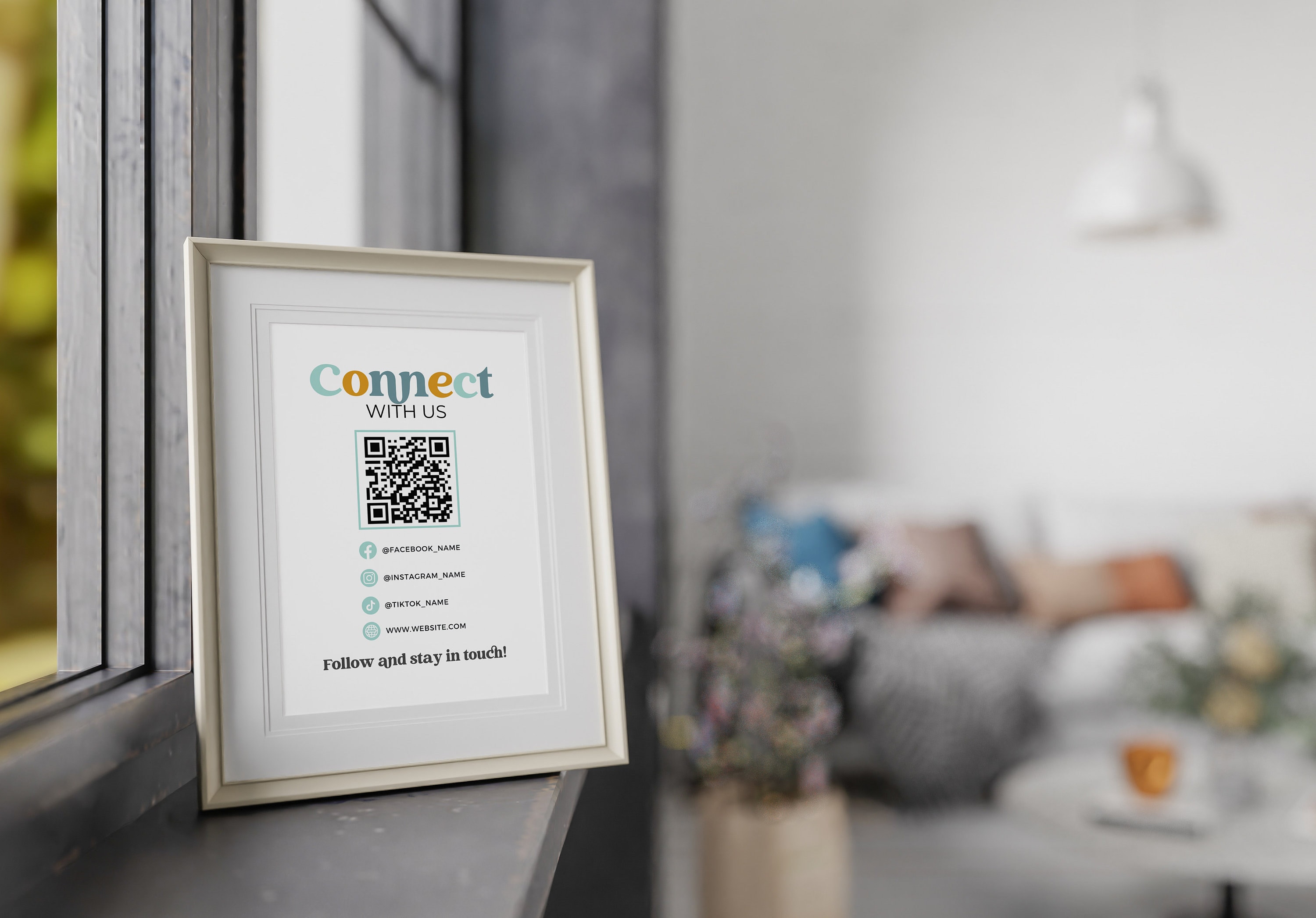 Follow Us on Social Media Sign QR Code Social Media Sign - Etsy