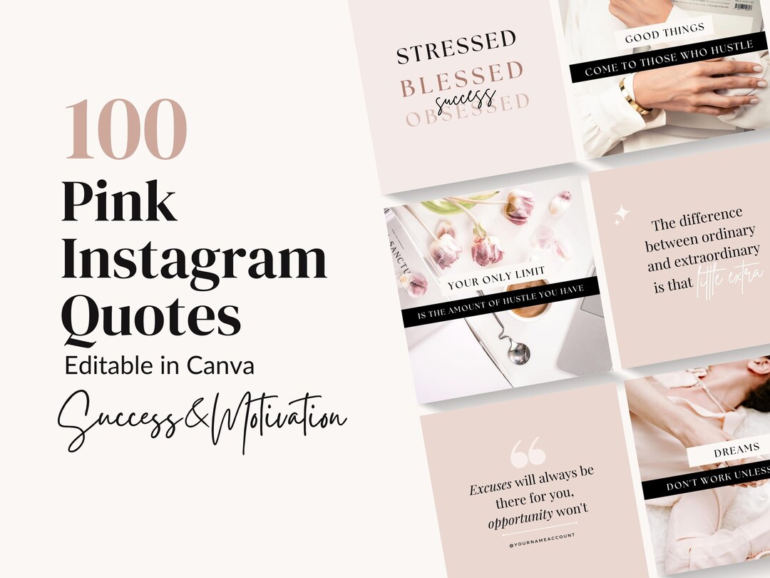 100 Instagram Motivational Quote Template Canva Instagram - Etsy