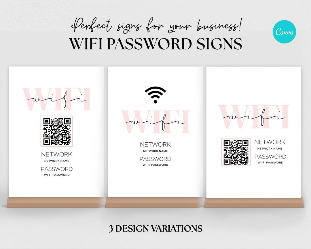 WIFI Password Sign Printable, Wifi Sign, WIFI Password Sign, Editable ...