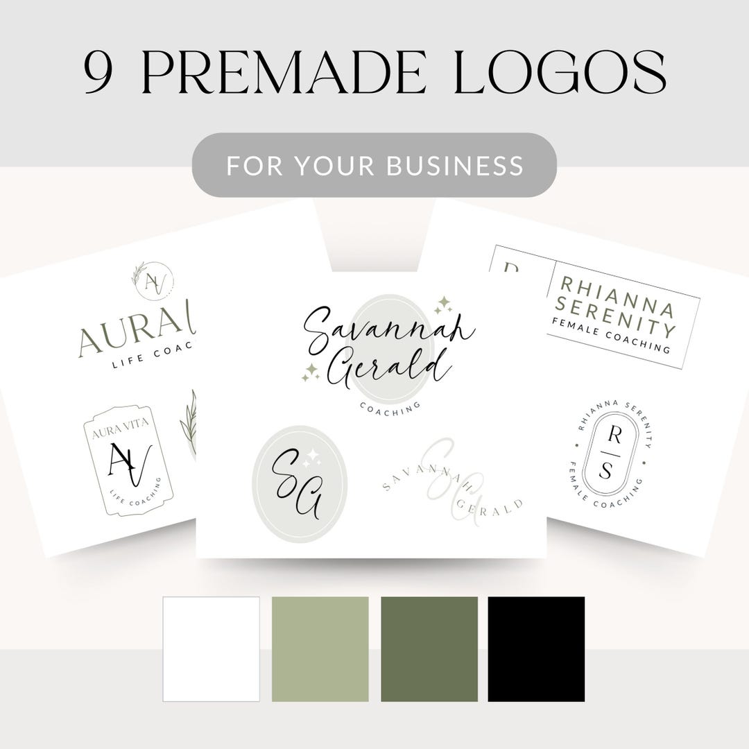 Canva Logo Template Premade Logo Design Small Business Logo Set ...