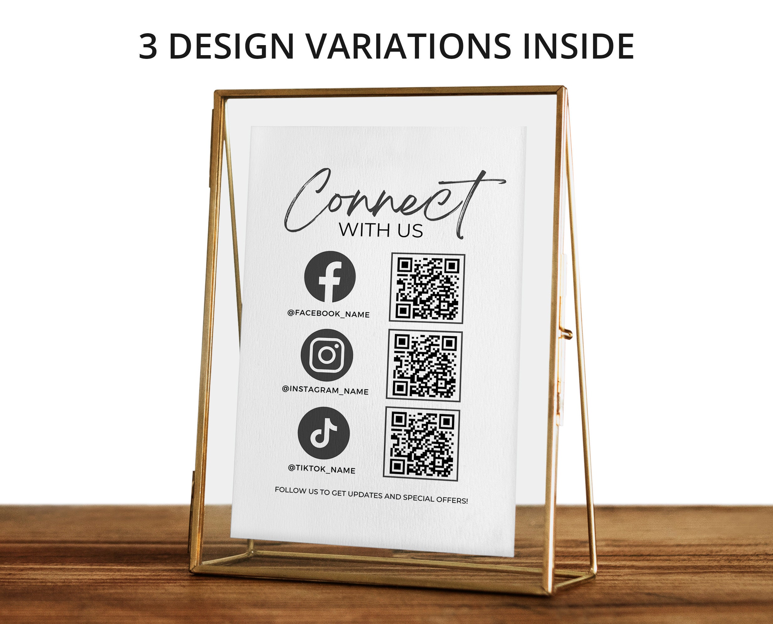 Connect With Us QR Code Sign, Connect With Us Facebook, Follow Us on ...