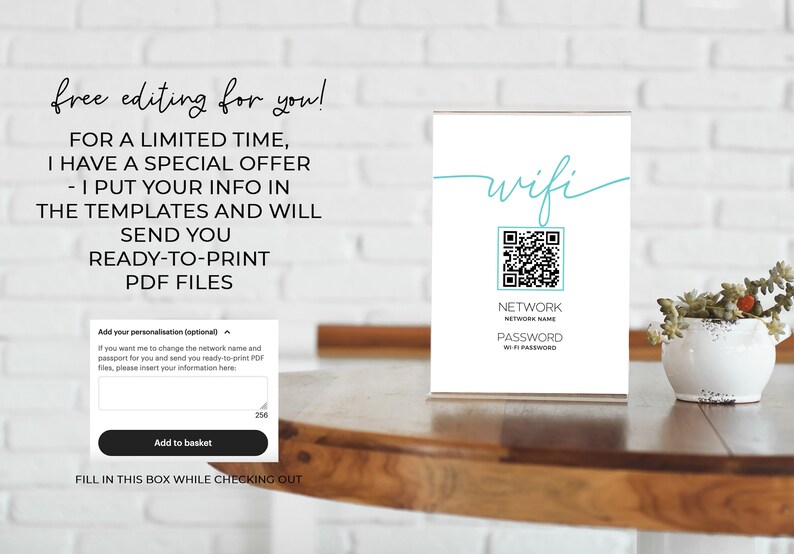 Wifi Sign Template Be Our Guest Wifi Qr Wifi Password - Etsy