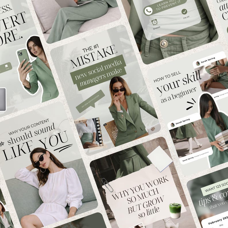 Instagram Template Grün Instagram Post Template Social Media Templates ...