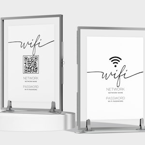 Wifi Qr Sign, Wifi Sign Qr Code, Wifi Password Sign, Editable Wifi Sign ...