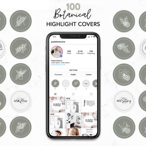 100 Botanical Highlights, Botanic Instagram Highlight Covers, Floral ...