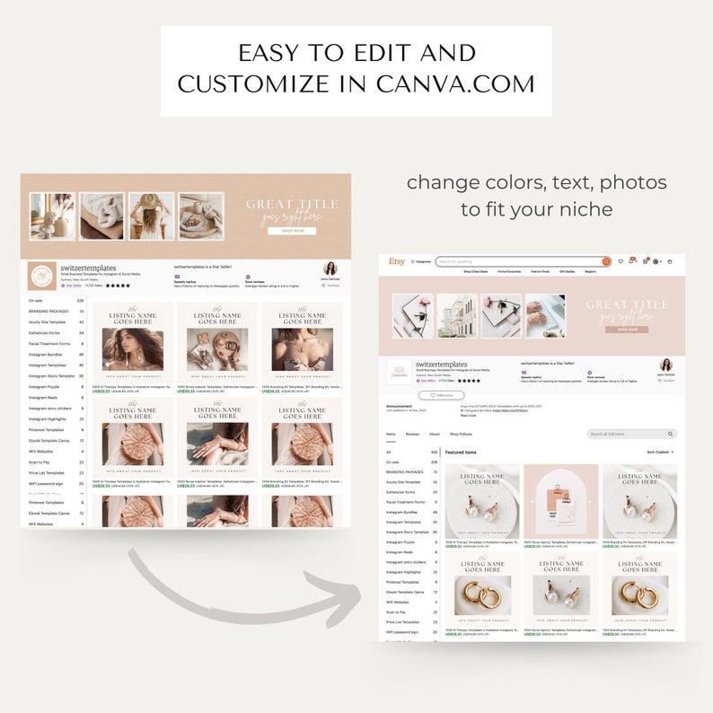 Etsy Shop Kit Etsy Banners Templates Etsy Shop Branding Kit Etsy Shop ...