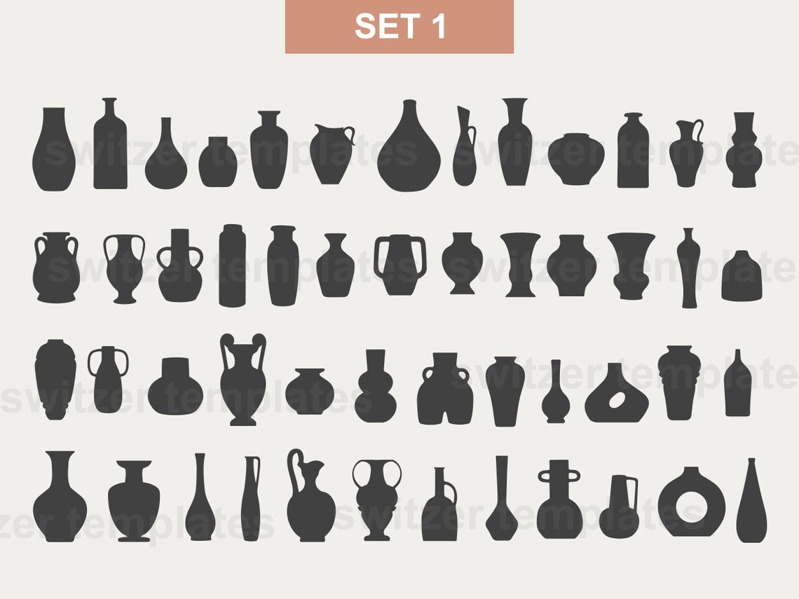 Vases Svg Bundle | Svg Bundle Boho Vases, Bottles, Pots, Pottery | Svg ...