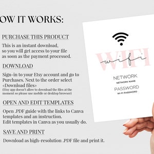 WIFI Password Sign Printable, Wifi Sign, WIFI Password Sign, Editable ...