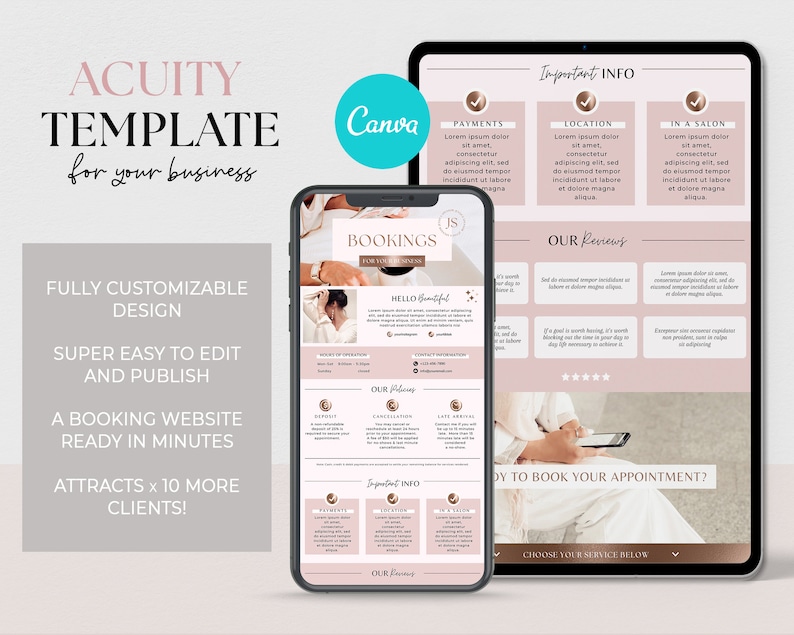 Acuity Scheduling Template Makeup Artist, Editable Acuity Booking ...