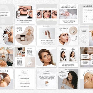100 Esthetician Instagram Template for Canva, Esthetics Instagram ...