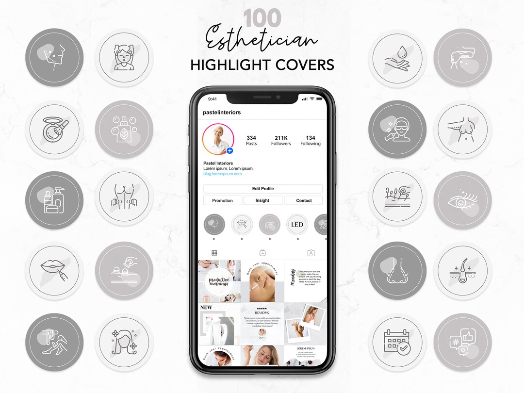 100 Esthetician Highlight Covers, Instagram Highlight Templates Canva ...