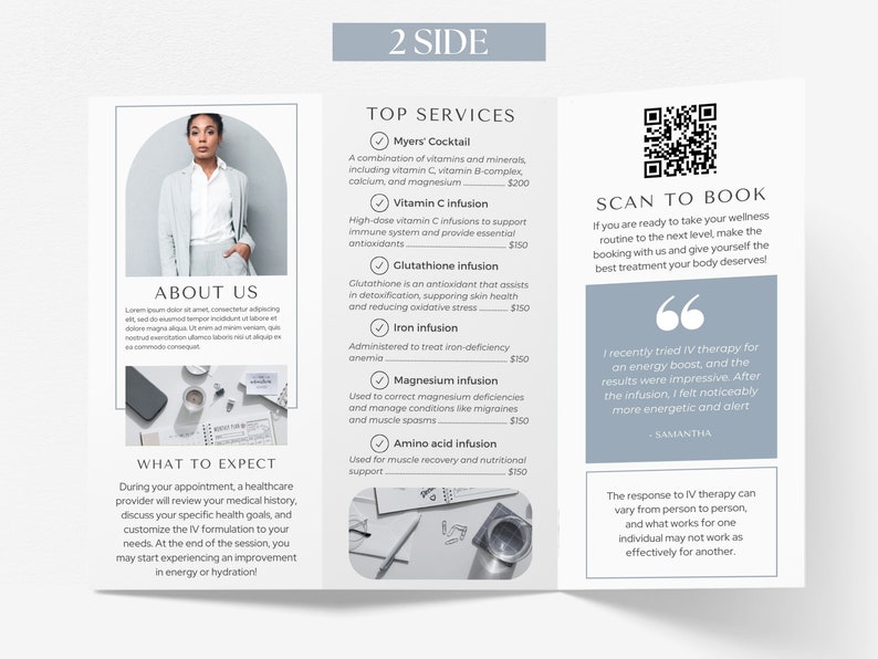 Trifold Brochure Template Editable Brochure Template Two Sided Trifold Brochure Business Flyer ...