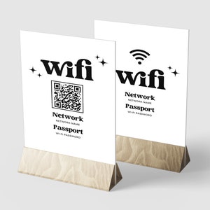 Wifi QR Code Sign, Printable Wifi Sign, Editable Wifi Password Sign ...